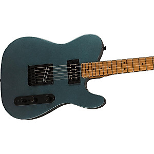 Squier Contemporary RH Telecaster Electric Guitar, with 2-Year Warranty, Gunmetal Metallic, Roasted Maple Fingerboard, None Pickguard