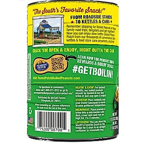Peanut Patch Real Southern Style Boiled Peanuts 13.5oz Cans - Gluten Free - Protein Rich - Gift Box/Snack Pack (Regular, 4 Pack)