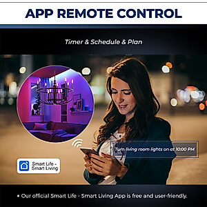 Lightinginside E12 Smart Bulb 60W Equivalent, 500LM 6W WiFi Candelabra LED Light Bulb Compatible with Alexa/Google Home, No Hub Required, RGBCW Chandelier Candle Bulb, 2.4G WiFi Only, ETL Listed, 3PCS