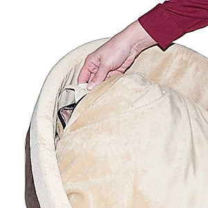 K&H Pet Products Thermo-Kitty Bed Deluxe Indoor Heated Cat Bed Mocha/Leopard Small 16 Inches