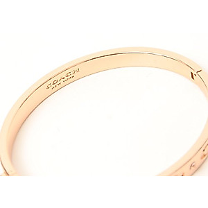Coach Kissing Bracelet C Hinged Bangle ROSE Gold Pink