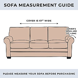 Great Bay Home Patchwork Scalloped Printed Furniture Protector. Stain Resistant Couch Cover. (Sofa, Taupe)