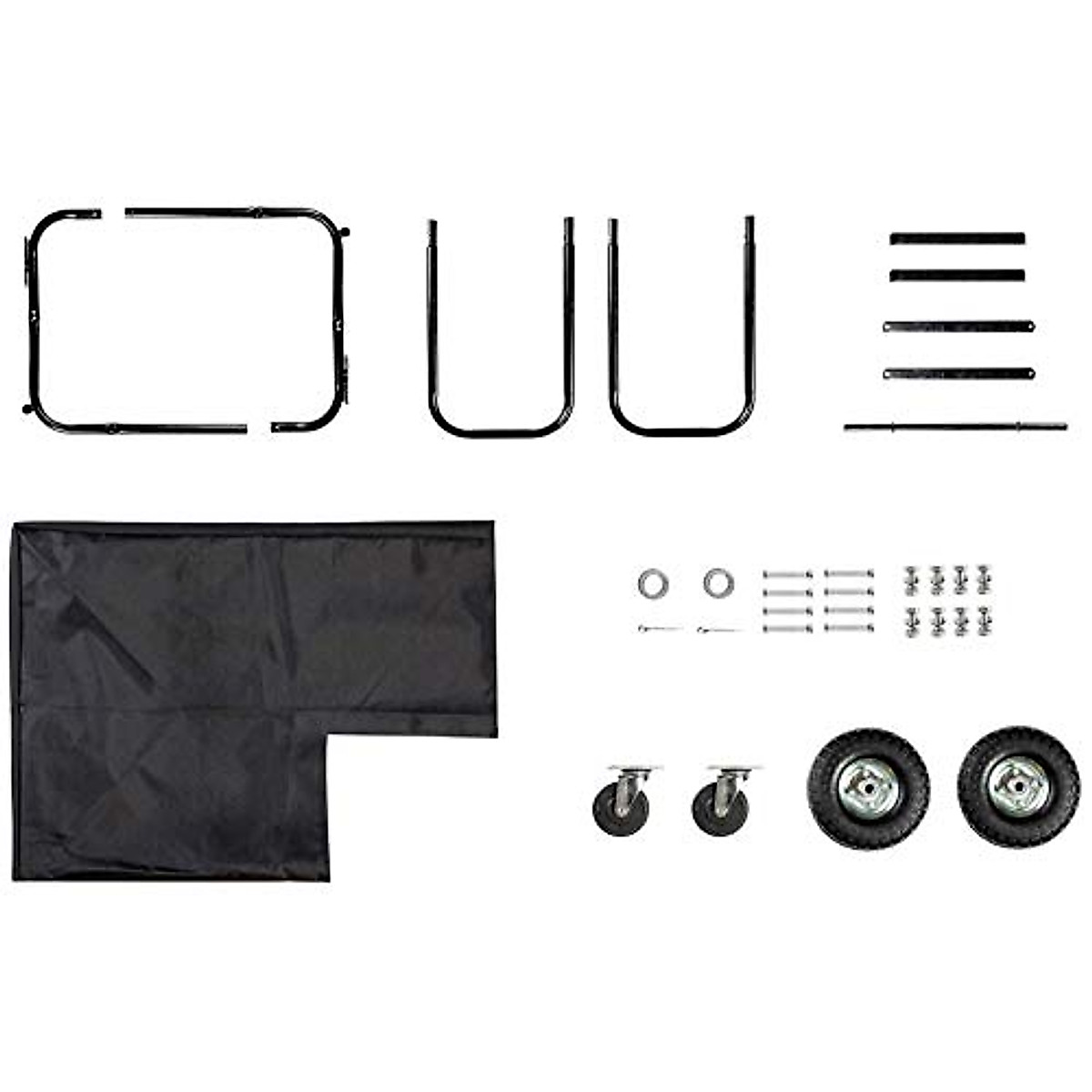 Gardenised Black Firewood Rack Outdoor Indoor, Heavy Duty Firewood Carrier with Front Wheels Wood Fireplace Tool Rack, Rolling Storage Cart Cover Included