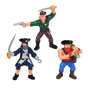 Kidplokio Toy Pirate Ship Boat Adventure Playset with Lights Sounds Action Figures, Black, Boys, Ages 3+