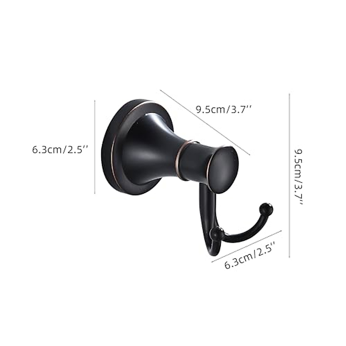 PEONYBATH Black Bathroom Robe Hooks, Towel Hooks Holder, Wall Mounted Bathroom Hardware Accessories,Oil Rubble Bronze