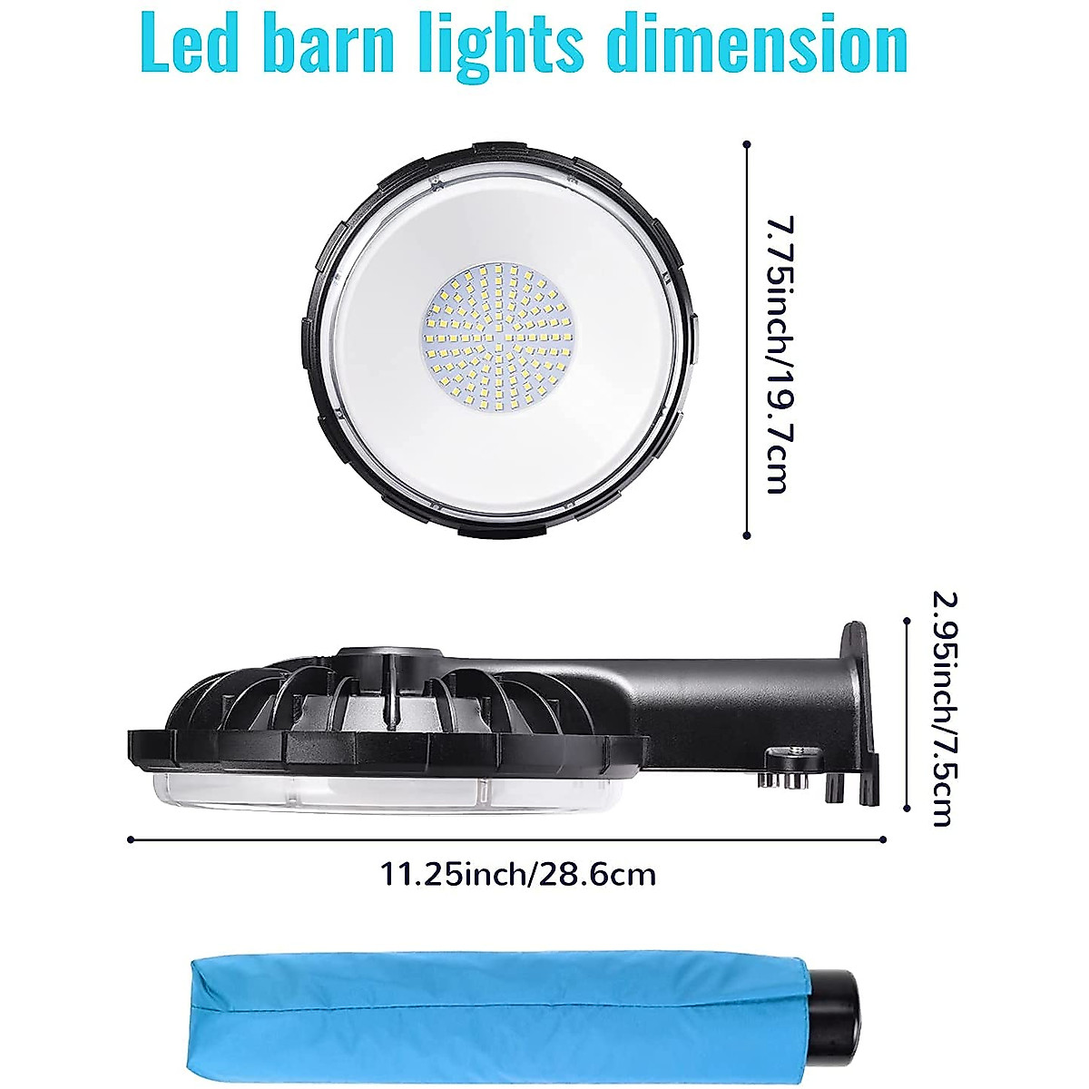 Ankishi 5 Pack Led Barn Lights 100W 12000LM LED Dusk to Dawn Outdoor Lighting (500 Watt MH/HPS Replacement) 5000K Daylight White IP65 Waterproof Area Street Light for Barn Farmhouse Yard Patio