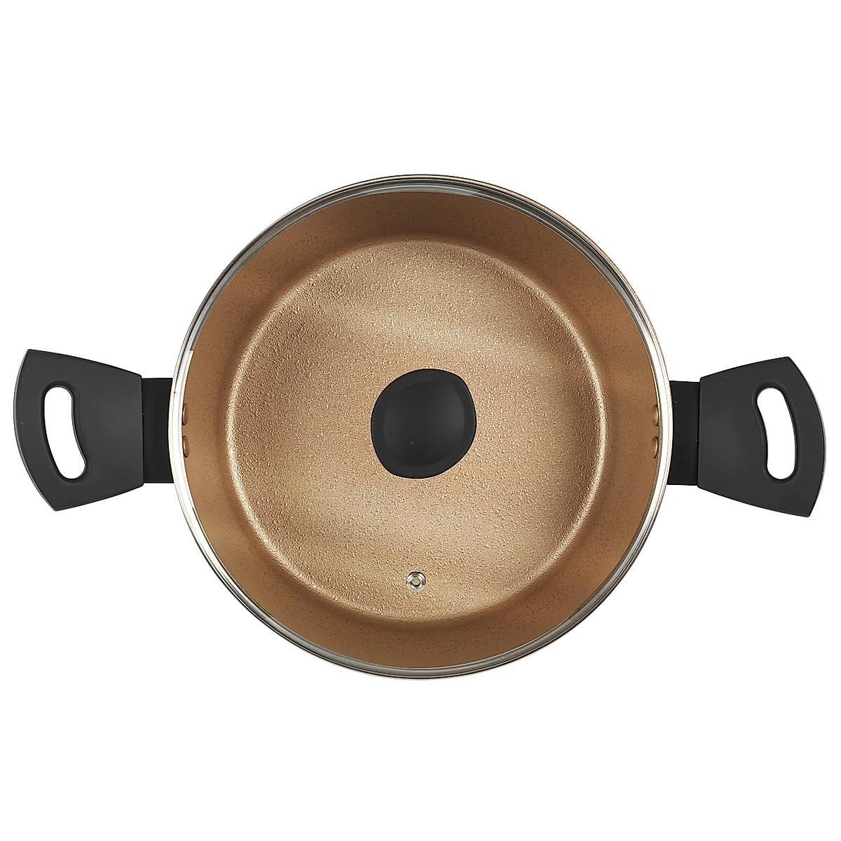 Russell Hobbs RH01670BEU Opulence 24 cm Stockpot - Non-Stick Casserole Pot with Tempered Glass Lid, Induction Hob Suitable, Forged Aluminium Cookware, Dishwasher Safe, Metal Utensil Safe, Gold