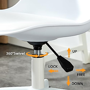Yone jx je Office Chair, Ergonomic Office Chair, Modern Height Adjustable Swivel Chair, armless Rotating Computer Chair, with Wheels, Transparent Chair (White)