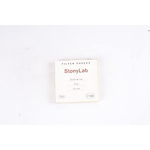 stonylab Qualitative Filter Paper, 125 mm Diameter Fast Speed Cellulose Filter Paper Circles, 25 Microns Particle Retention, 100 Packs