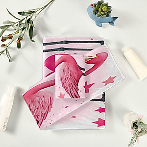 Flradish Pink Flamingos Lovers Towels 3 Pack Bath Towels for Bathroom Set Soft Cotton Highly Absorbent Lightweight & Quickdry Towel Set 1 Bath Towel,1 Hand Towel,1 Washclothe