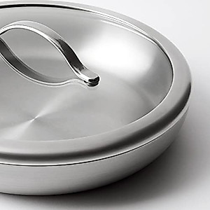 GreenPan X Food 52 Five-Two Essentials, Tri-Ply Stainless Steel 12" Frying Pan Skillet with Lid, PFAS-Free, Multi Clad, Induction, Dishwasher Safe, Oven Safe, Silver