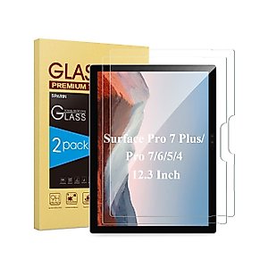 [2 Pack] SPARIN Screen Protector for Surface Pro 7 Plus/Surface Pro 7 / Surface Pro 6 / Surface Pro (5th Gen) / Surface Pro 4, Tempered Glass with Surface Pen Compatible/Scratch Resistant