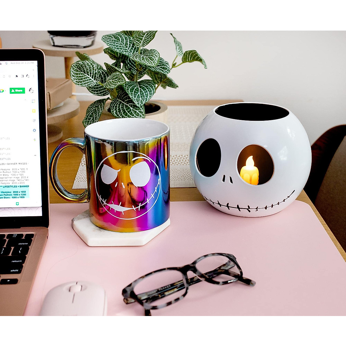 Disney The Nightmare Before Christmas Jack Skellington LED Flickering Flameless Candle With Automatic Timer | Officially Licensed Collectible