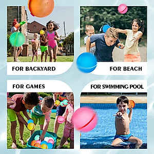 KISKISBY Reusable Water Balloons Water Bombs Splash Ball Quick Fill Self-Sealing Silicone Refillable Water Balls Outdoor Activities Summer Toy Pool Beach Water Games Toys for Kids ages 4-12 (12 Pcs)