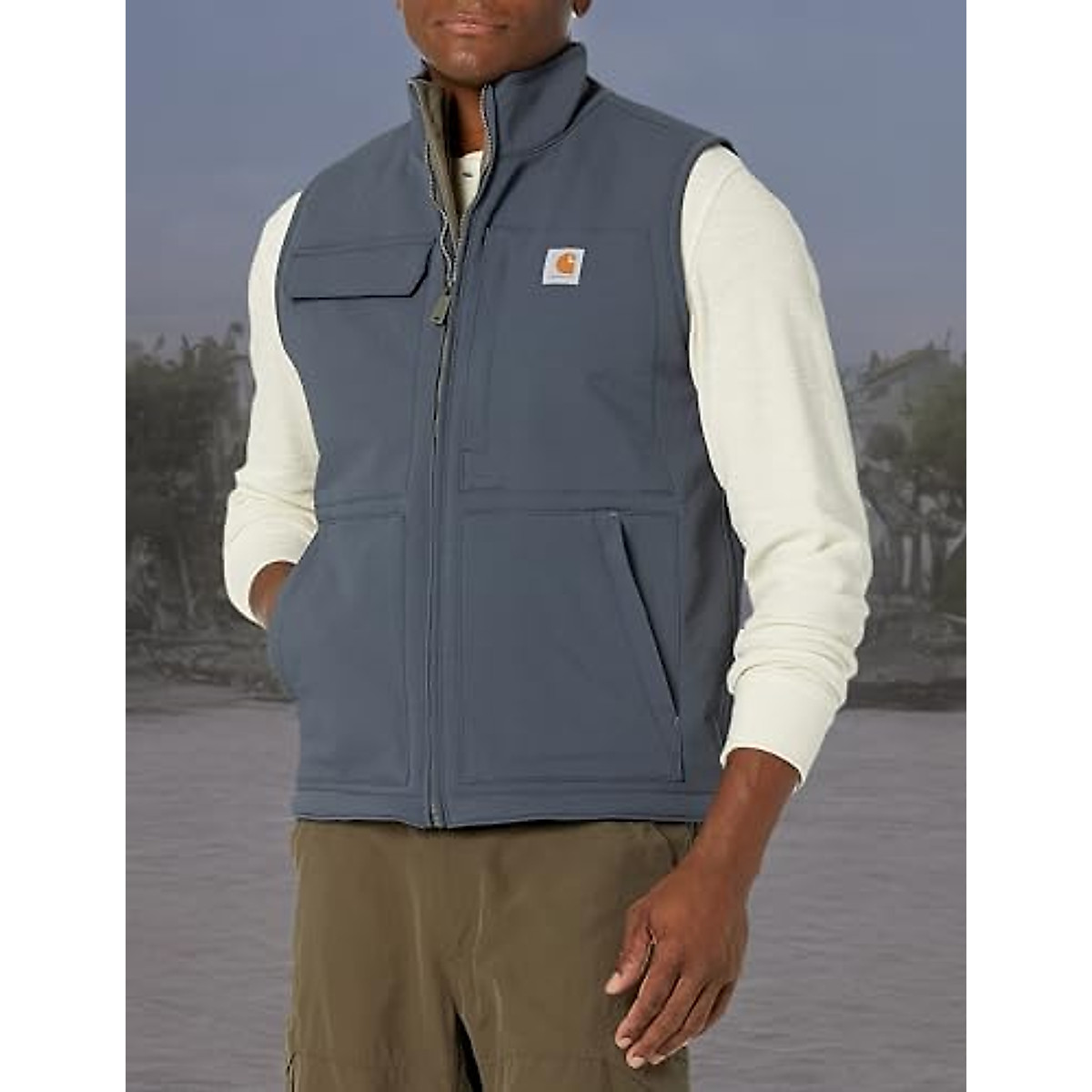 Carhartt mens Sherpa-lined Super Dux Relaxed Fit Sherpa Lined Vest, Bluestone, Medium US
