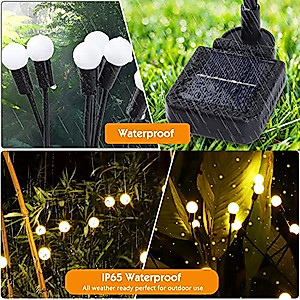 CCDobbs Solar Garden Lights, 6LED Solar Outdoor Lights, Starburst Swaying Light, Waterproof Path Lights Yard Patio Pathway Decoration Landscape Valentines Day Decor, Warm(4 Pack)