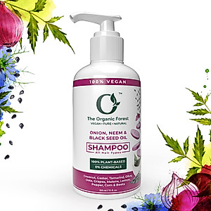 Onion Neem & Black Seed Oil Shampoo for Dull, Dry, Damaged Hair - Reduces Hair Fall, Breakage, and Scalp Itching | SLS and Sulphate-Free Natural Formula