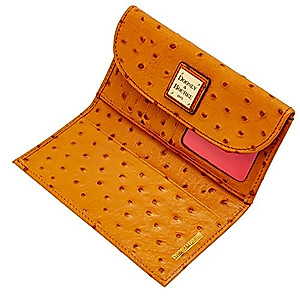 Dooney and Bourke Ostrich Emb Continental Clutch Tan