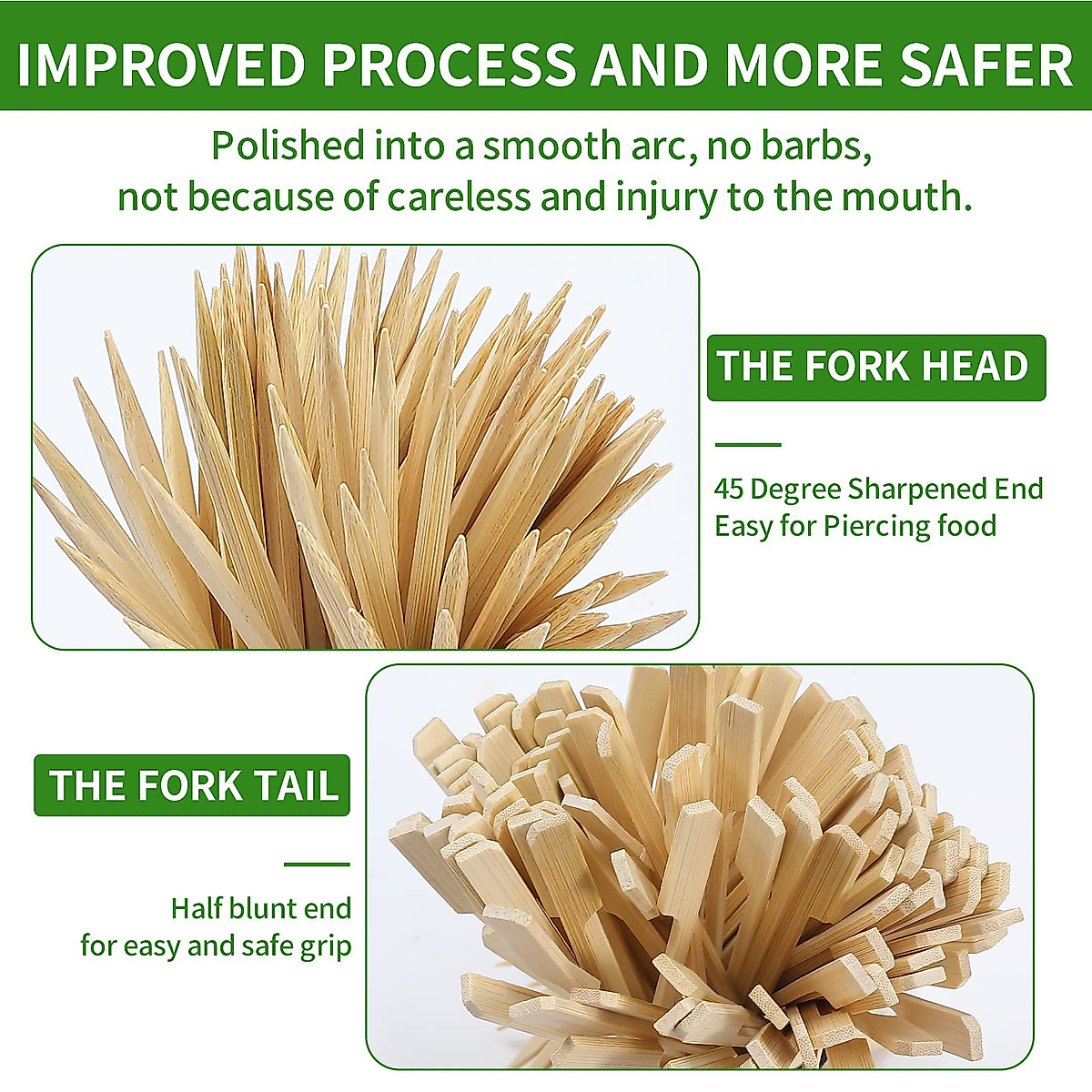 6 inch 200PCS Bamboo wood wooden Paddle Picks Skewers for Cocktail, Appetiser, Cast iron Grilling, Yakitori, Shabu Shabu, Hot pot, Fruit Kabobs, Sandwich, Barbeque Snacks