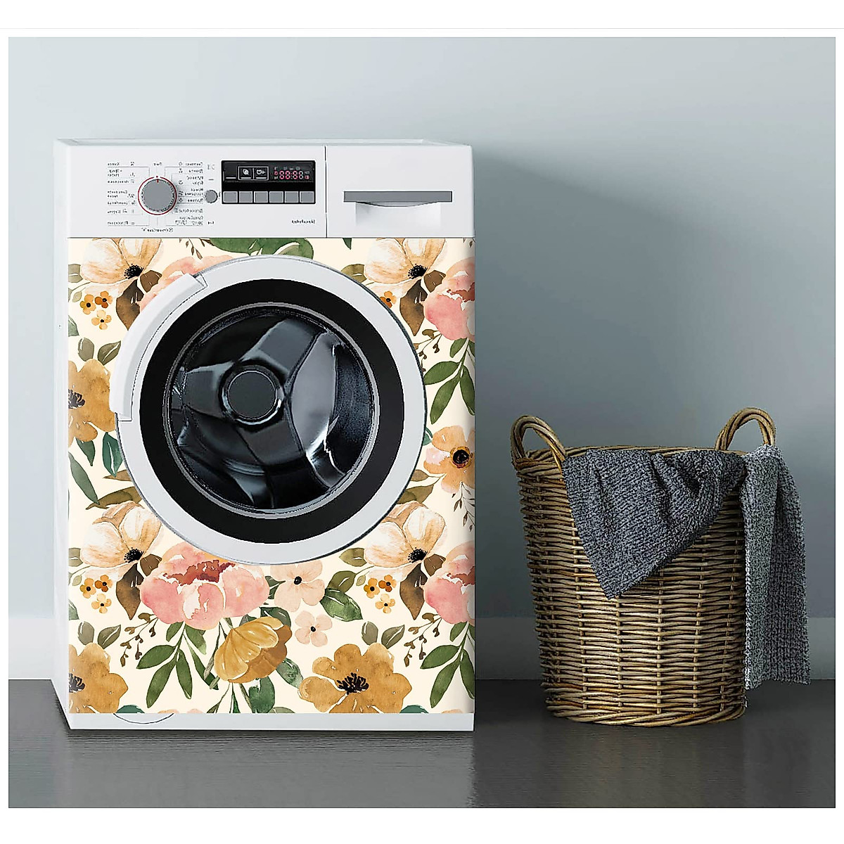 HAOKHOME Vintage Boho Floral Peel and Stick Wallpaper Peonies Removable Rose Beige/Pink/Oliva Vinyl Self Adhesive Contact Paper 17.7in x 9.8ft