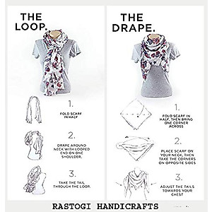 Rastogi Handcrafts 100% cotton Hand block rajasthani print scarves for women 73x44 inch size scarfs use as also sarong (Big scarves 16)