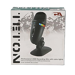 Cyber Acoustics Premium USB Microphone with Dual Recording Patterns - 24-bit Recording Perfect for Podcasting and Vlogging - Compatible with PC and Mac (CVL-2009)