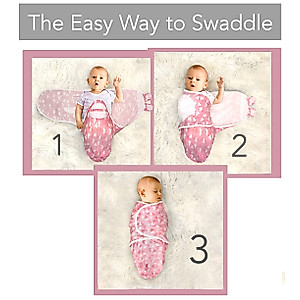100% Organic Cotton Swaddle Blanket Baby Girl Infant Sleep Sack Wrap, Adjustable Infant Swaddle Wrap Newborn Babies Small 0-3 Months. (Hearts and Flowers 3 Pk)