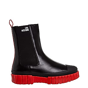 Love Moschino women ankle boots black - red 7 US