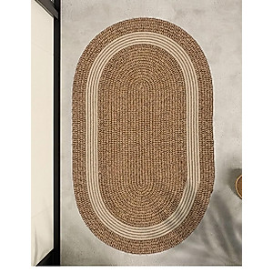 Tly Home-Beige Striped-Jute Door mat Rug -Jute Mats 19.6 x 31.50 Inches -Naturel Mats-Patterned Door Front-Bath Mat-Rug Mats Natural-Balcony mats-Gift- Houseware-Home Decore-Natural Welcome Doormat