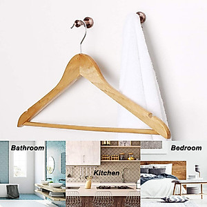 uxcell 2pcs Wall Hook Copper Wall Mounted 1.8 Inch Hooks Bag Coat Towel Bathroom Robe Hanger w Screws Copper Tone