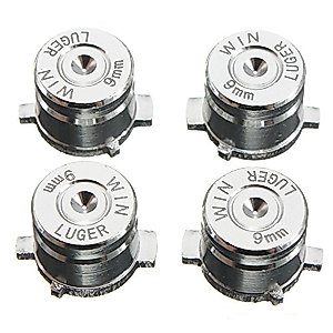 Aluminium Metal Mod Kit Levers Joystick Bullet Buttons for PS4 PS3 Controller Replacement (Silver)