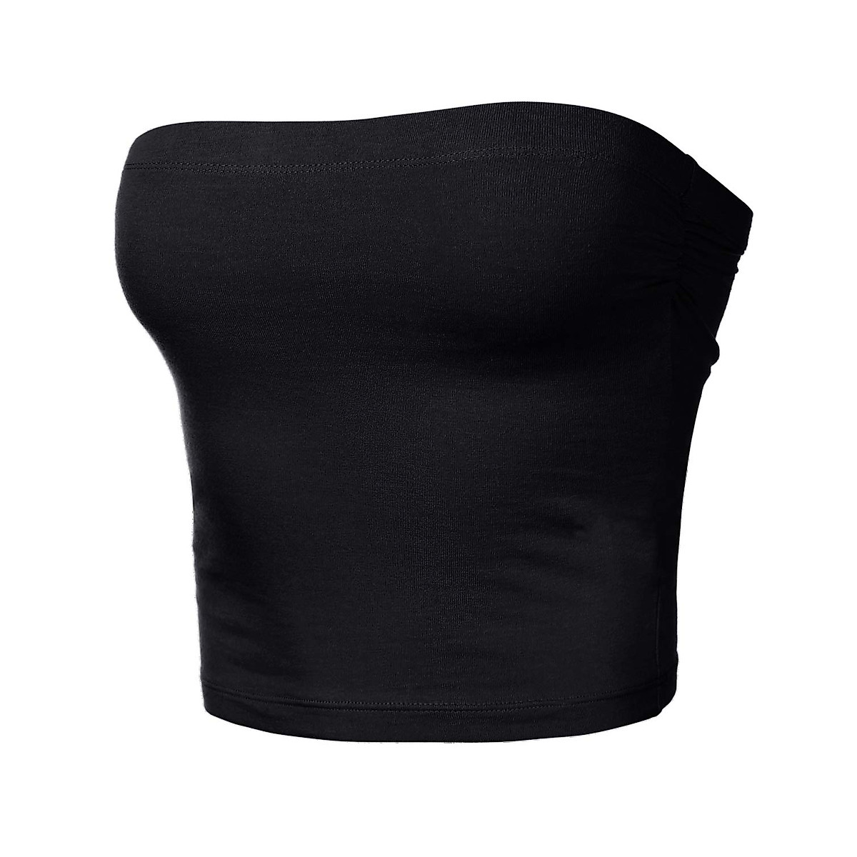 HATOPANTS Tube Crop Shapewear Tops Strapless Cute Sexy Cotton Basic Casual Black L