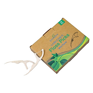 Odogwu Corn Starch Dental Floss Picks (200 Count),Eco Friendly,Sustainable,Zero Waste
