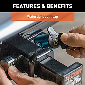CURT 23506 Right-Angle Trailer Hitch Lock, 1/2-Inch Pin Diameter, 5/8-Inch Adapter, Fits 1-1/4 or 2-Inch Receiver