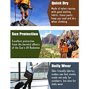 MAGCOMSEN Fishing Pants for Men Quick Dry Pants Zip Off Pants Mens Hiking Pants Convertible Summer Pants Lightweight Pants Breathable Pants Khaki Pants