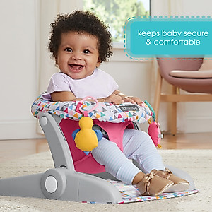 Summer Infant Learn-to-Sit 2-Position Floor Seat (Funfetti Pink) – Sit Baby Up in This Adjustable Baby Activity Seat Appropriate for Ages 4-12 Months – Includes Toys