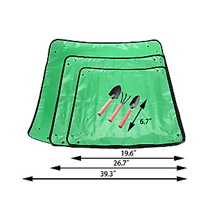 6PCS Foldable Garden Mat Set，Including 3 PCS Garden Work Cloth Waterproof Thicken Gardening Mat and 3PCS Gardening Tools for Indoor Bonsai Succulents Plant Care Soil loosening Shovel Small Shovel.