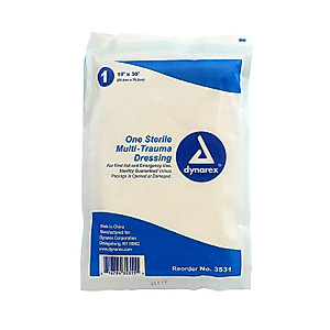 Medique 66901 Medi-First Multi-Trauma Dressing, 10-Inch X 30-Inch 1-Dressing, white