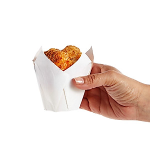 Juvale 100-Pack White Tulip Cupcake Liners for Wedding, Birthday Party, Parchment Paper Baking Cups and Muffin Wrappers for Baby Shower, Tea Party Decorations (2.2x3.15 in)