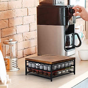 NHZ Coffee Pod Drawer Holder for K cup, 2-Tier Coffee Pod Drawer Holder Organizer, No Assembly Required, K Cup Holder with 72 Capacity Capsule Pods. K Cup Organizer Suit for Home Office,Kitchen