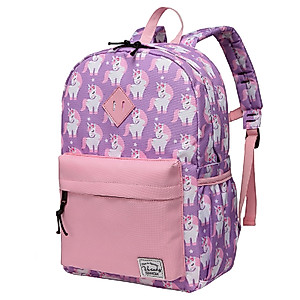 VASCHY Backpack for Little Girls, Preschool Backpacks for kindergarten with Chest Strap Pink Unicorn