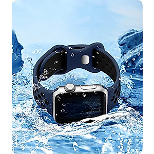 Keponew Compatible with Apple Watch Band 44mm Men,Compatible with Apple Watch Band 45mm Men,Compatible with Apple Watch Band Men,iWatch bands 44mm 45mm 49mm 40mm 38mm 41mm for Ultra1&2/SE/Series 9 8 7 6 5 4 3 2 1,Sport Breathable Soft Silicone Strap