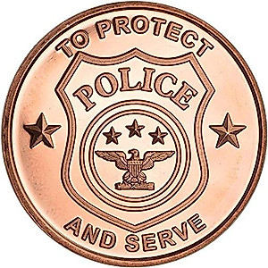 Private Mint 1 oz .999 Pure Copper Round/Challenge Coin (Police - to Protect and Serve)
