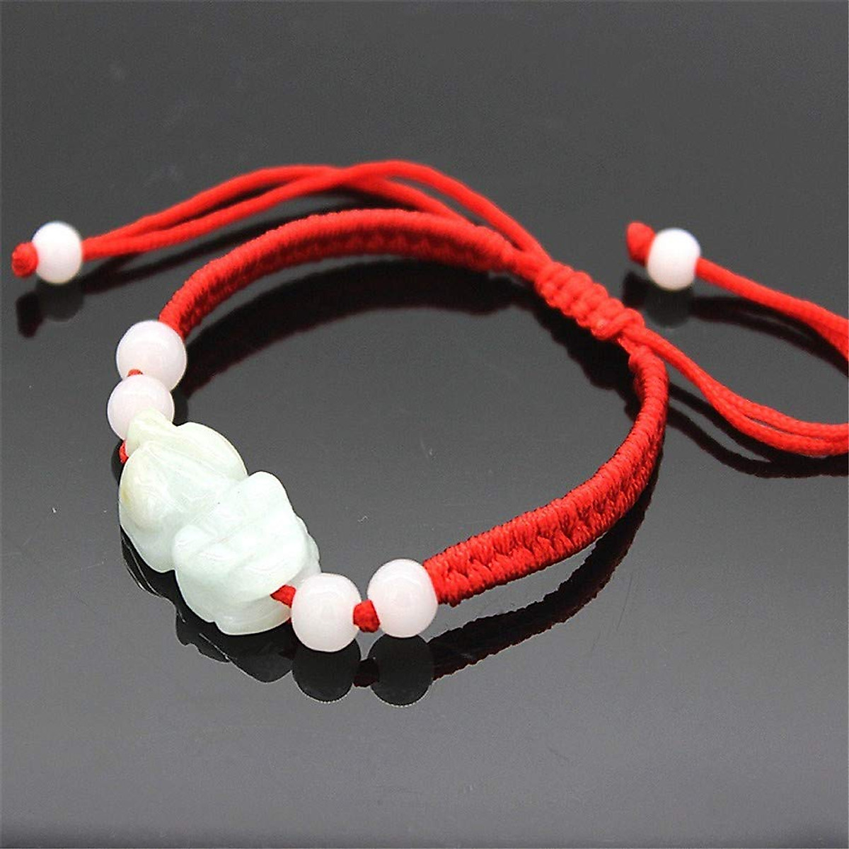 The Best Feng Shui Red String Bracelet with Color Jade Pi Xiu/Pi Yao Bead Lucky Wealthy Amulet Brecelet Jewelry