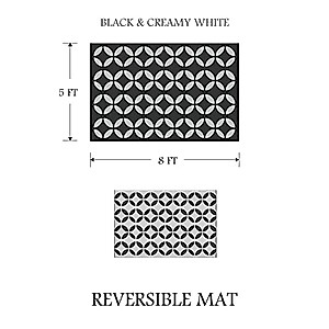 Outdoor Carpet Waterproof 5x8 ft Patio Outside Mat for RV Camping Picnic Reversible Lightweight Plastic Straw Rug for Patio Decor Decoration