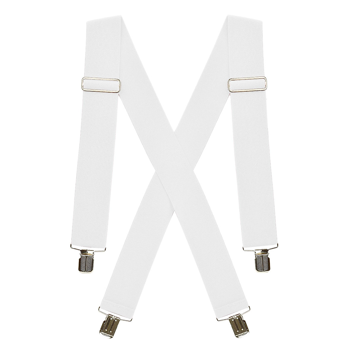 Hold’Em Suspenders for men Heavy Duty for Big and Tall-White-2X