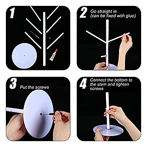 Acrylic Scrunchie Holder Organizer Stand Angled Branches Scrunchie Holder Stand Accessories Jewelry Hair Tie Organizer Storage Holder Bracelet Earrings Holder Y2k Room Decor for Girls Teen (White)