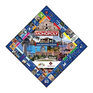 Monopoly Board Game San Antonio Edition: 2-6 Players Family Board Games for Kids and Adults, Board Games for Kids 8 and up, for Kids and Adults, Ideal for Game Night