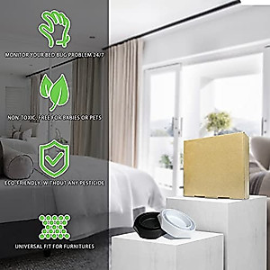 Bed Bug Interceptors with Anti Skid Pads | Bed Bug Trap | Bed Bug Traps and Detectors | Bed Bug Traps for Bed (Black-8 Pcs)