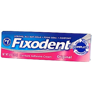 Fixodent Denture Adhesive Cream Original, 1.40 Ounces each (Value Pack of 4)